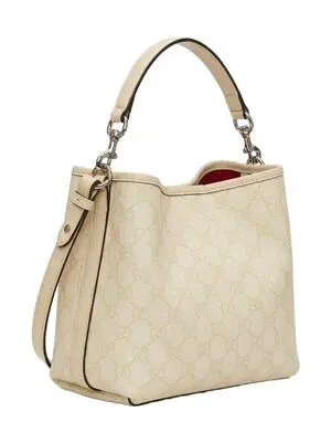 Gucci Gg Emblem Small Bucket Bag - Nude
