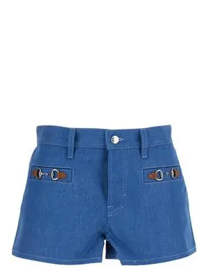 Gucci Gucci Horsebit Detail Denim Shorts No
