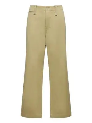 Burberry Cotton Straight Casual Trousers - Nude