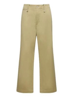 Burberry Cotton Straight Casual Trousers - Nude