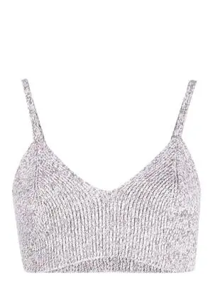 Off-White Languid Knitted Cropped Top - White