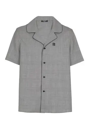 Balmain Short-sleeved Prince Of Wales Shirt - Gray