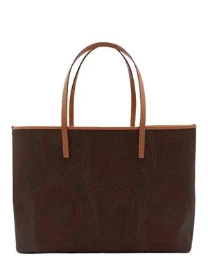 Etro Paisley Printed Large Tote Bag - Black