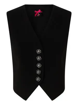 PINKO Pinko Giuggiolo Rose Jewel Buttons Vest