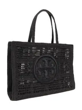Tory Burch Tory Burch Ella Raffia Tote Bag Black
