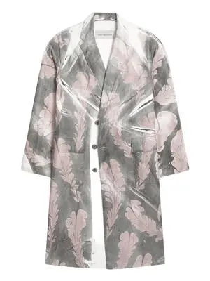 Dries Van Noten Printed Double-breasted Coat - Gray