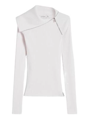 Sportmax Pinna Zip-detailed Jumper - White