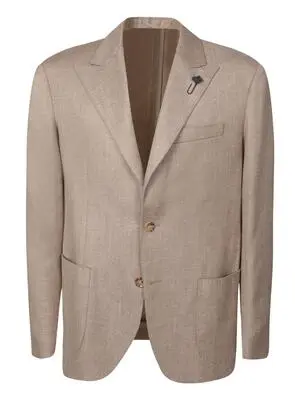 LARDINI Lardini Single-Breasted Long Sleeved Blazer Beige