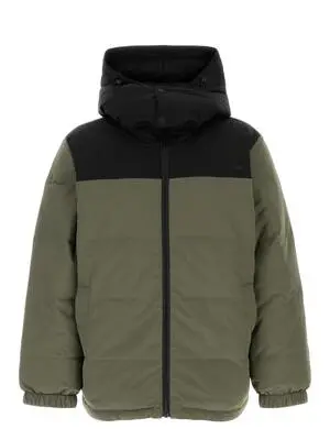 A.p.c. Reversible Quilted Hooded Jacket With Logo - Sage Green