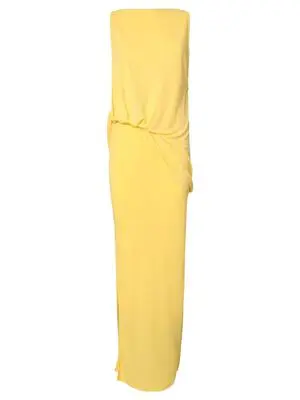 Jacquemus La Robe Peplo Longue Draped Long Dress - Yellow
