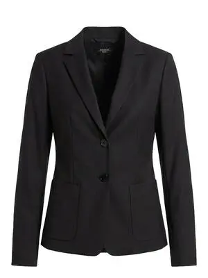 Max Mara Single-breasted Suit Coat With Notched Lapel - Black