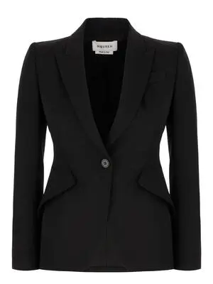 Alexander McQueen Wool Single-breasted Blazer - Black