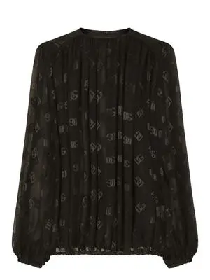Dolce & Gabbana Dg Logo Monogram Blouse - Black