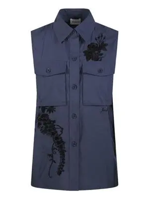 P.a.r.o.s.h Sleeveless Embroidered Shirt - Blue