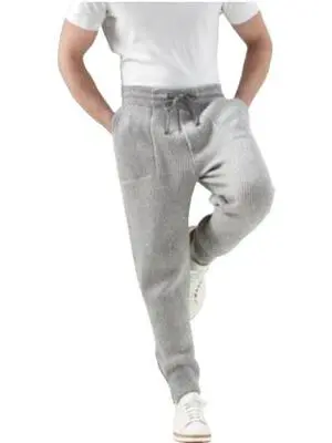 Brunello Cucinelli Cashmere Ribbed Joggers - Gray