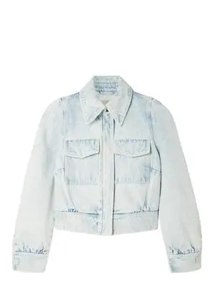 Dries Van Noten Distressed Denim Cropped Jacket - Light Denim Blue