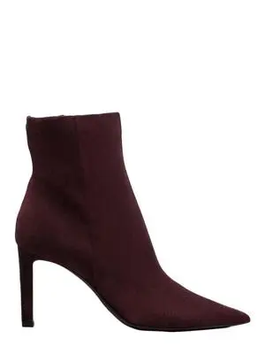 JIMMY CHOO Pointed Toe Stiletto Ankle Boots - Wine Red