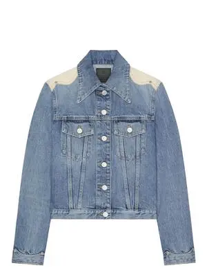 Givenchy Collared Button-up Denim Jacket - Denim Blue