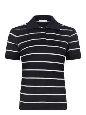 Max Mara Max Mara Bellico Striped Short-Sleeved Polo Shirt Black