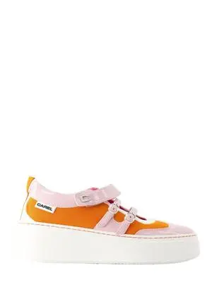 CAREL Baskina Sneakers With Buckled Straps - White