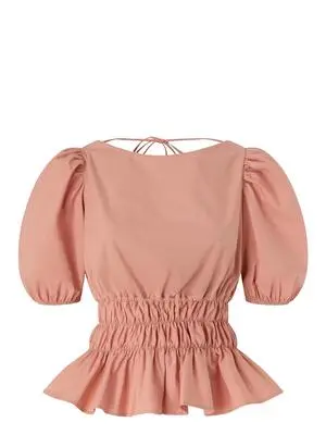 Pinko Puff Sleeve Ruffle Top - Pink