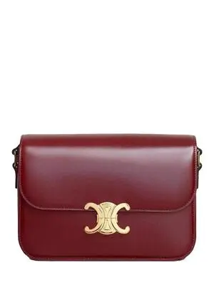 Celine Classique Triomphe Bag In Shiny Calfskin - Red