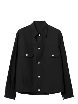 Sacai High Neck Button-up Jacket - Black
