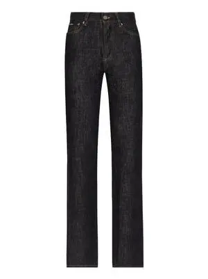Dolce & Gabbana Dolce & Gabbana Embroidered Logo Straight-Leg Denim Jeans Blue