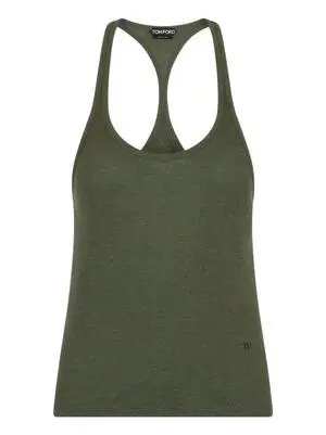 TOM FORD Racerback Ribbed Tank Top - Green