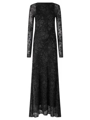 PINKO Pinko Openwork Long-Sleeve Maxi Dress