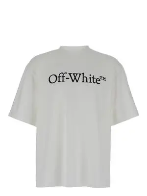 Off-White Off-White Logo Printed Crewneck T-Shirt Gray