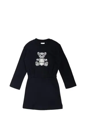 Burberry Thomas Bear Appliqué Cotton Dress - Blue