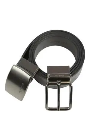 COACH Embossed Logo Reversible Leather Belt - Black