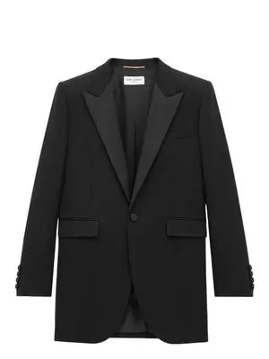 Saint Laurent Saint Laurent Black Tuxedo Single-Breasted Jacket With Peak Lapels Black