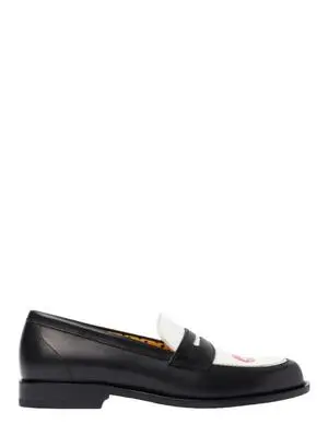 SCAROSSO Loafers With Graphic Detail - Black