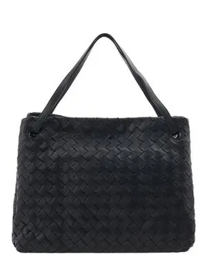Bottega Veneta Logo Shoulder Bag - Black