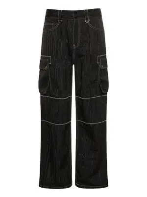 MARINE SERRE Cargo Pants With Contrast Stitching - Black