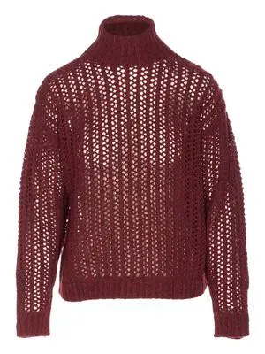 MAX MARA Max Mara Quaglia Openwork High Neck Jumper