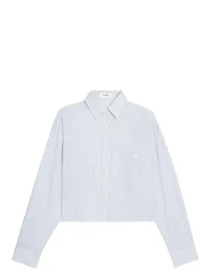 CELINE Celine Cropped Cotton Chambray Shirt