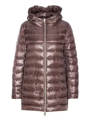 Herno Drawstring Hooded Puffer Jacket - Brown