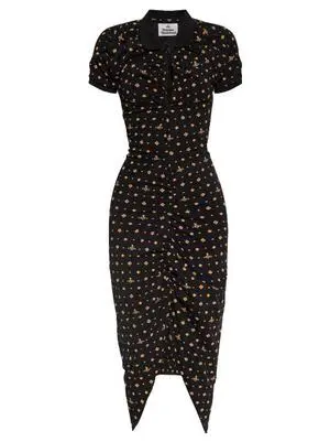 VIVIENNE WESTWOOD Orb Embroidered Midi Dress - Black