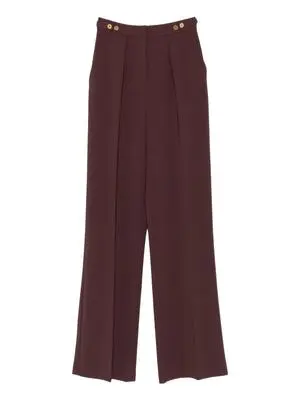 Elisabetta Franchi Embellished Crepe Wide-leg Trousers - Red
