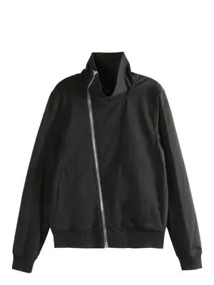 Rick Owens Long-sleeved Zip-up Jacket With Stand Collar - Black