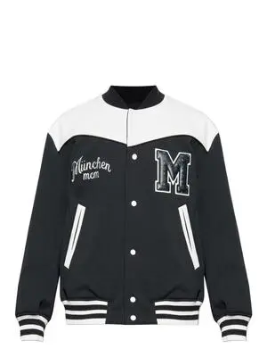 Mcm München Varsity Bomber Jacket - Black