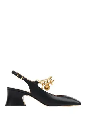 Chloé Charms High Heel Slingback Sandals - Black