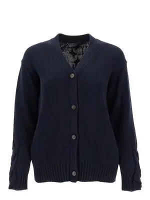 Max Mara Long-sleeved V-neck Cardigan - Black