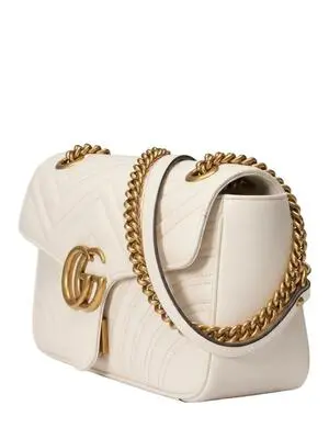 Gucci Marmont Matelassé Small Shoulder Bag - White