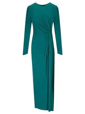 TWINSET Asymmetric Draped Maxi Dress - Green