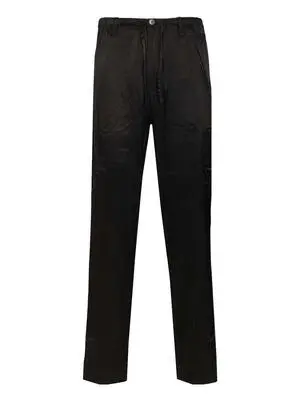 Dries Van Noten Straight Leg Pants With Drawstring Waistband - Black