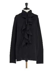 Dior Ruffled Turtleneck Sweater - Black